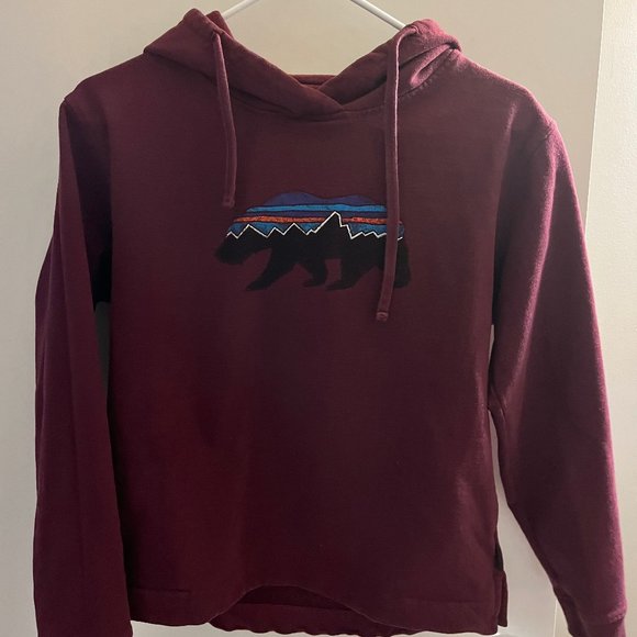 Patagonia | Tops | Patagonia Maroon Bear Hoodie | Poshmark